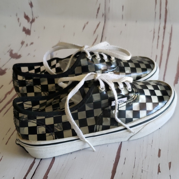 Vans | Shoes | Vans See Through Clear Plastic Checkered Boy Shoes ...